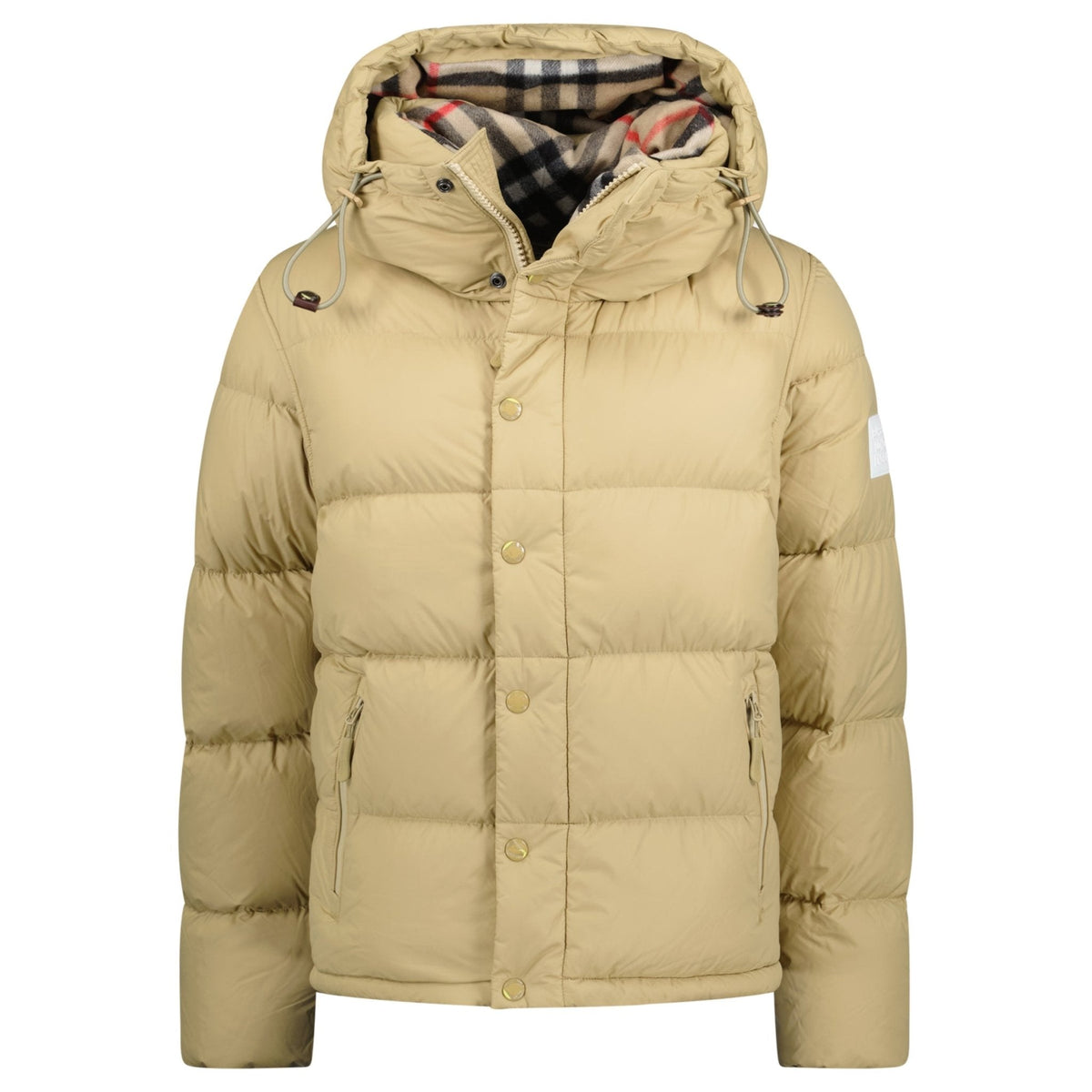 Burberry 'Lockwell' Hooded Check Down Jacket Beige - Outlet Sale Always ...