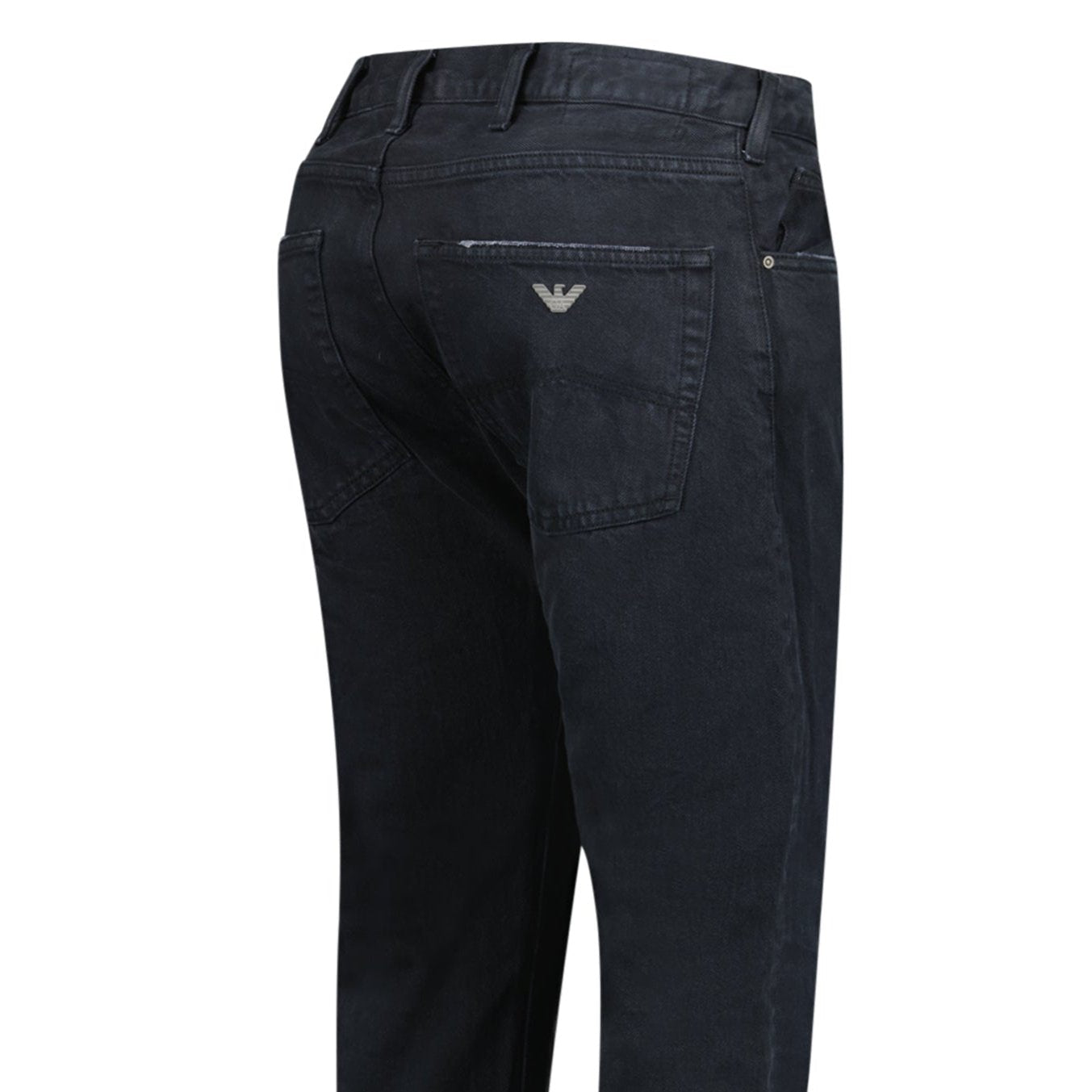 J45 Slim Fit 5 Pocket Silver Logo Distressed Patch Jeans Black Boinclo
