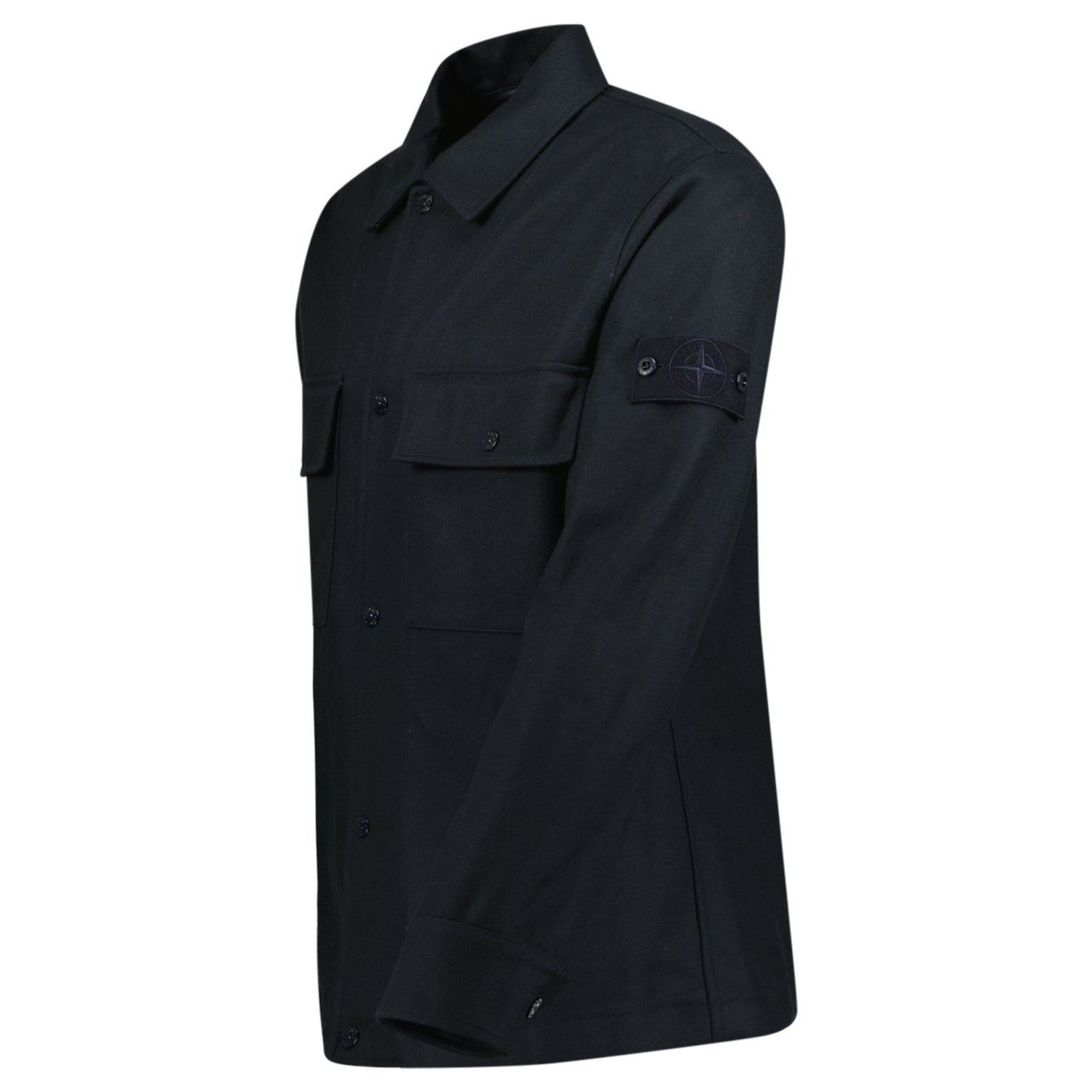 Ghost Compass Wool-Blend Overshirt in Navy – Boinclo