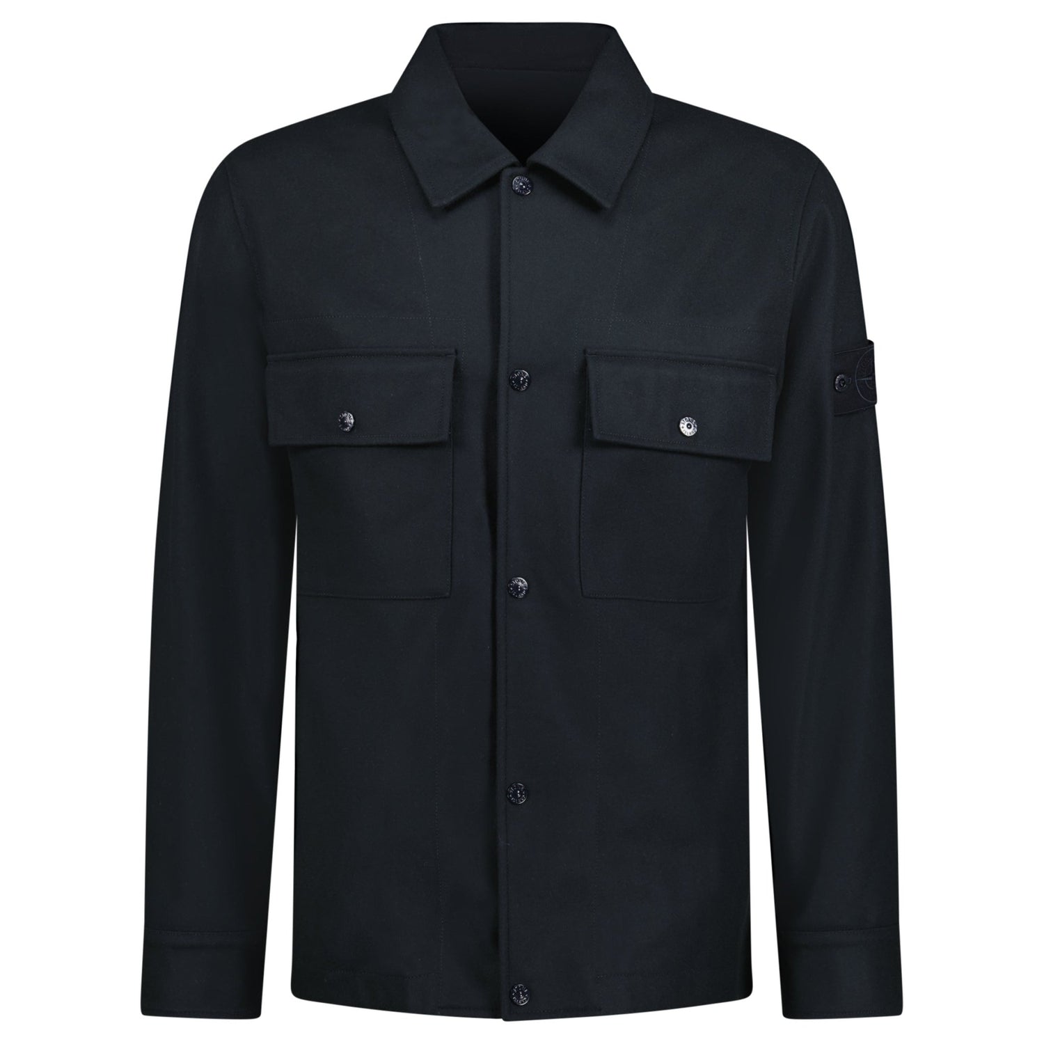 Ghost Compass Wool-Blend Overshirt in Navy – Boinclo